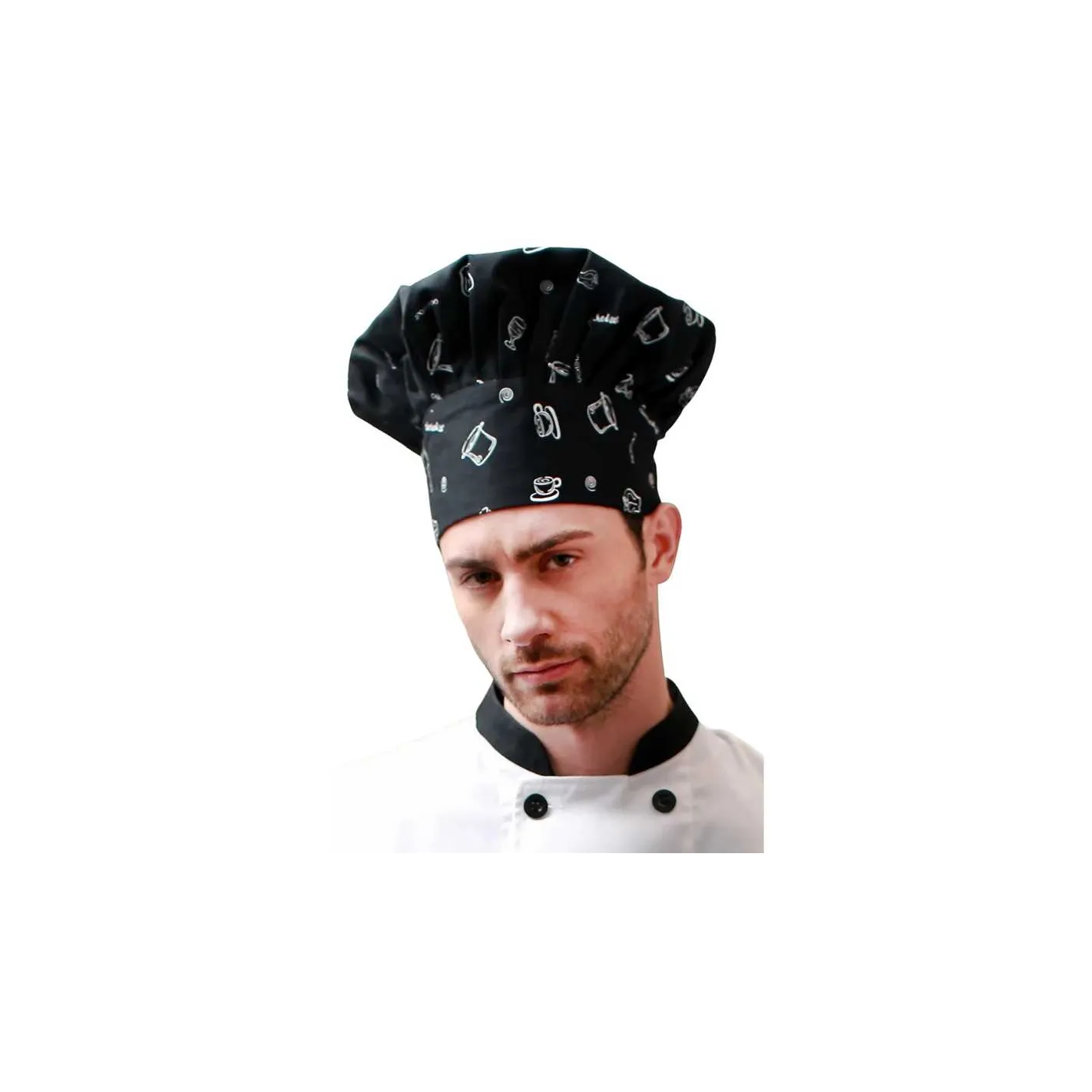 Gorro de Chef Kitchenwere Negro CHECKEDOUT U402S9900Q-L