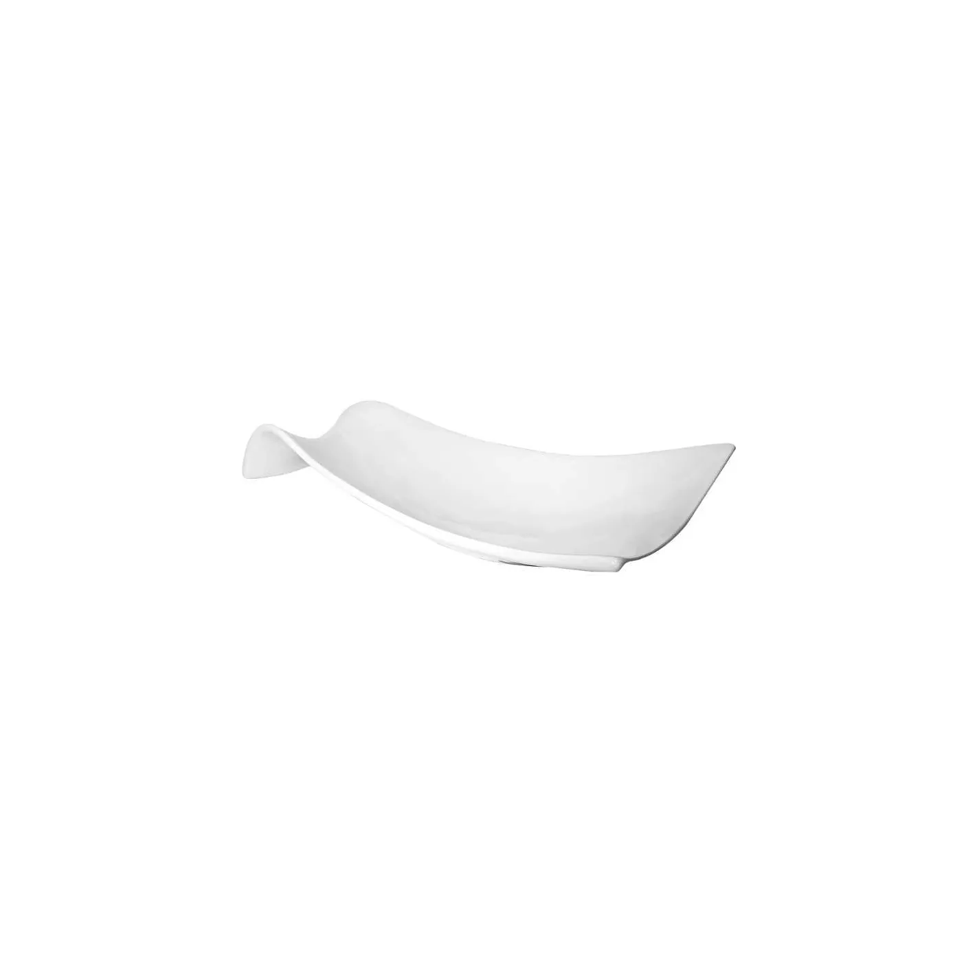 Plato Rectangular Ondulado de Porcelana de 14.75 Pulgadas, Color Blanco ...