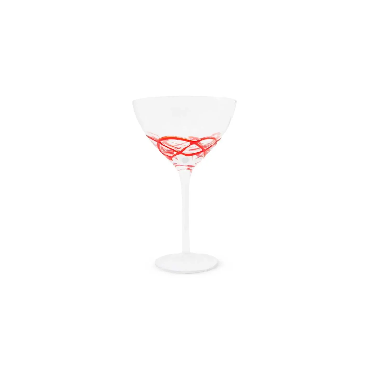 Copa para Margarita con Decoracion Rojo, Set de 4 Unidades VETRO DHD-004/HJ