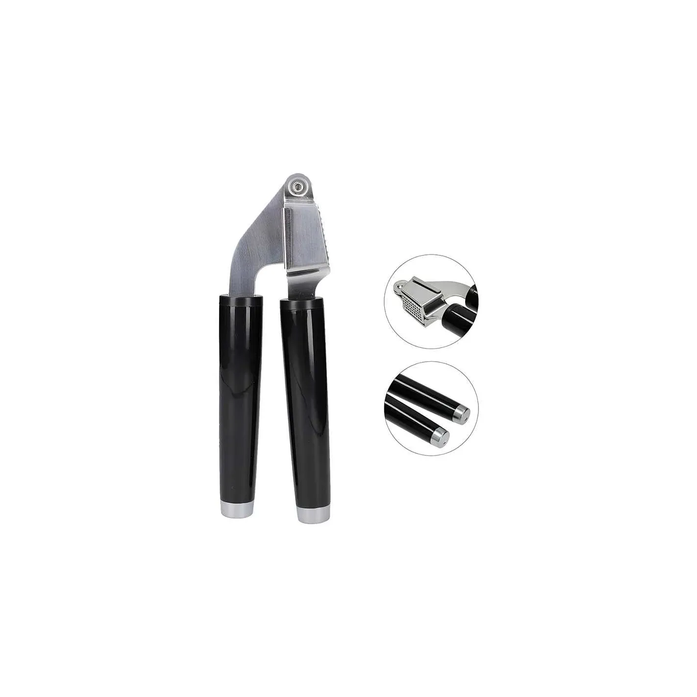 Prensa Clasica para Ajo de Acero Inoxidable con Puno Negro KITCHEN AID ...