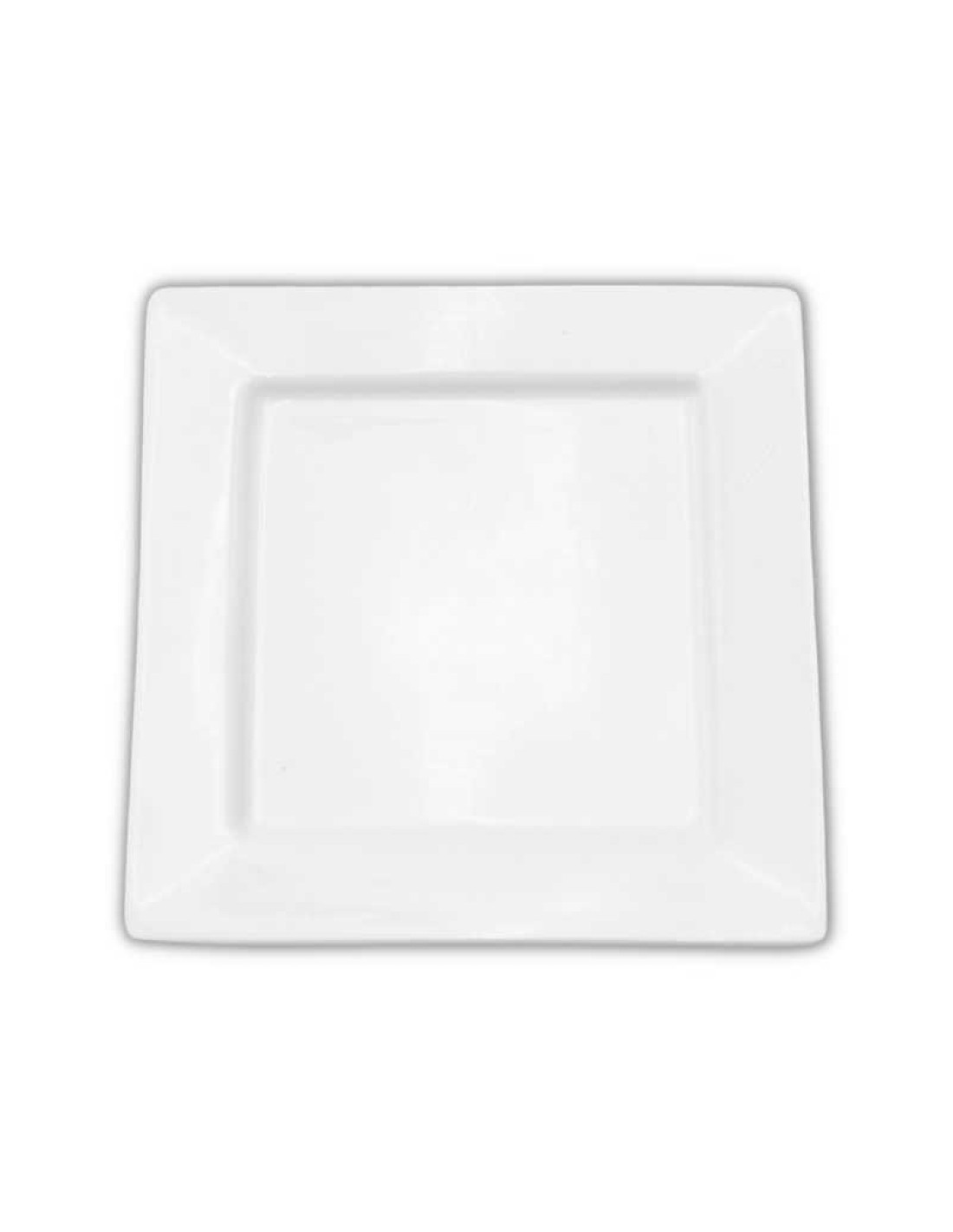 Plato Cuadrado de Ceramica de Borde Ancho de 22 Centimetros TIPS CT809